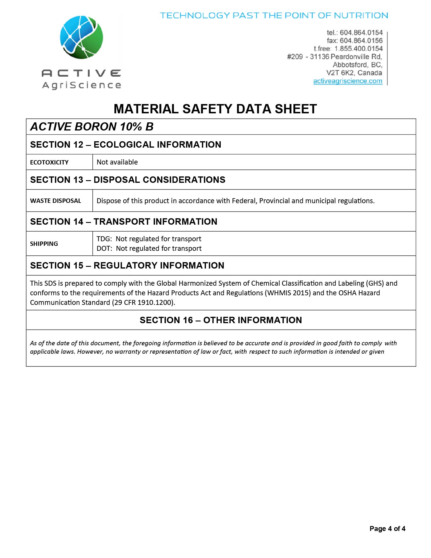 Active Boron™ | Active AgriScience