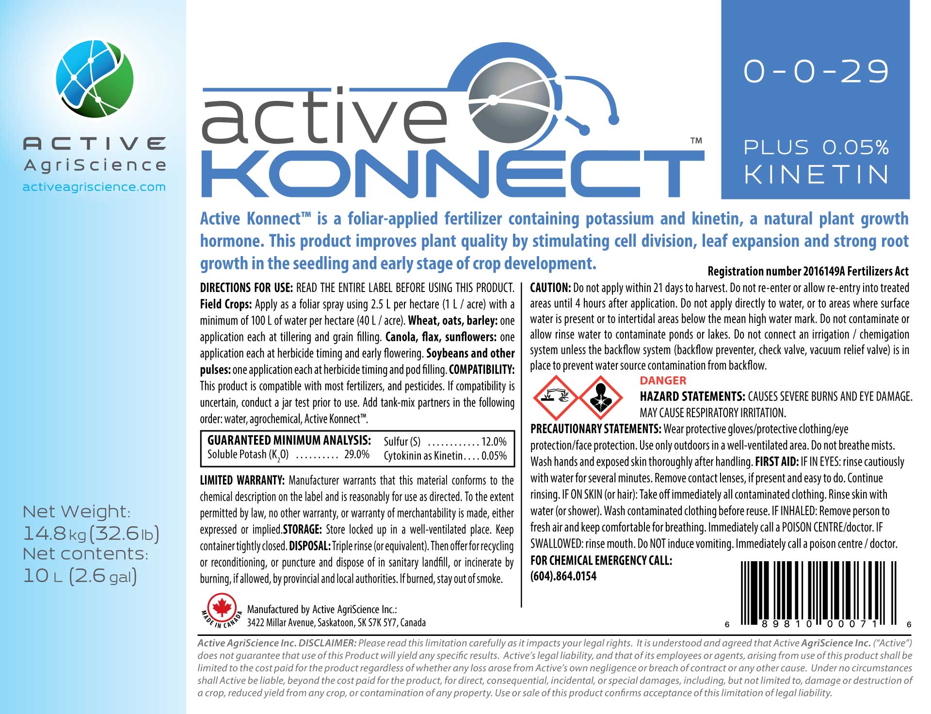 Active Konnect™ (0.05 Kinetin) | Active AgriScience